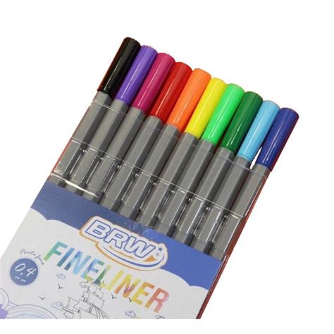 Kit 10 Canetas Coloridas Ponta Fina 0 4 Fineliner Lindas Cores
