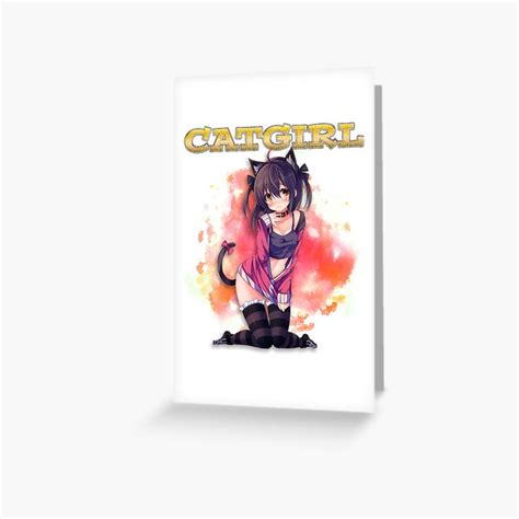 Tarjetas de felicitación CatGirl Anime Hentai Dibujo Manga Pintura