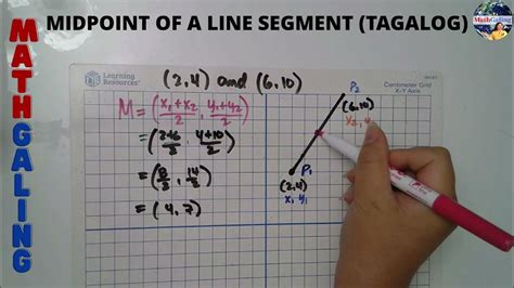tagalog math midpoint of a line segment mathgaling tagalog math tutorial finding the midpoint