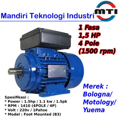 Jual Motor Listrik Fasa Hp Kw Rpm Motor Induksi Dinamo