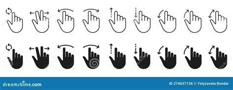 Computer Cursor Pointer Icon Set Hand With Finger Digital Mouse Click