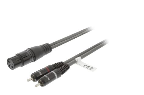 Cable XLR Estéreo de 3 Pines Hembra 2x RCA Macho de 1 5 m Gris Oscuro