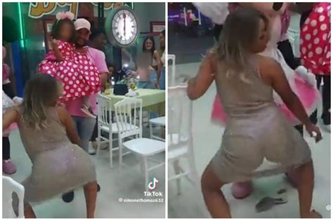 VÍDEO mãe viraliza ao dançar funk roupa transparente em festa