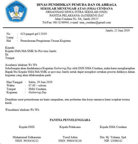 Contoh Surat Formal
