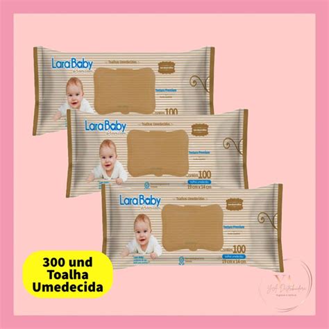 Kit 3 Pacotes Toalhas Umedecidas Lara Baby Premium C 100 Und 300 Und