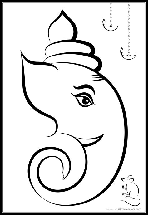 Free Lord Ganesha Vector Image Book Art Drawings Art Drawings Simple