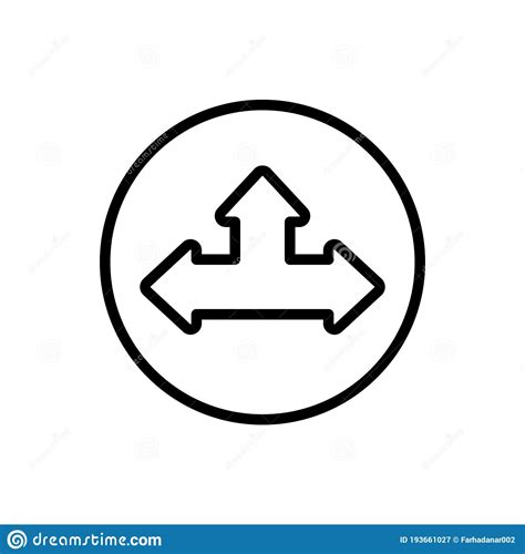 Arrow Right Left And Up Icon Simple Line Outline Vector Elements Of