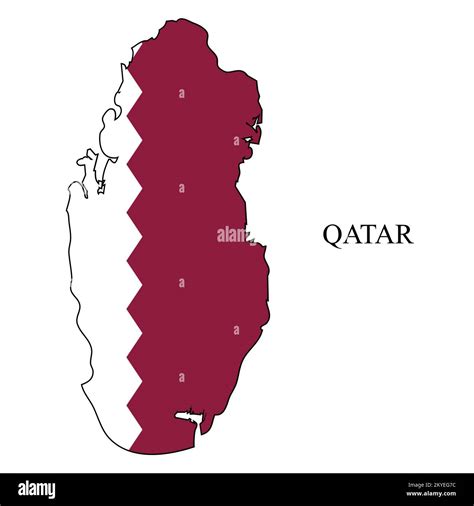 Qatar Map Vector Illustration Global Economy Famous Country Middle