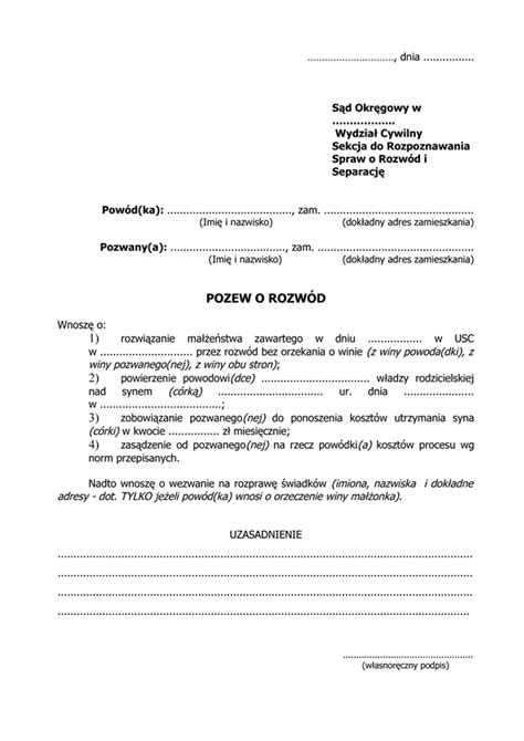 Pozew o rozwód