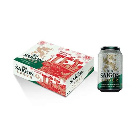 Thùng 24 lon Bia Sài Gòn Lager 330ml Bao Bì tết 2023