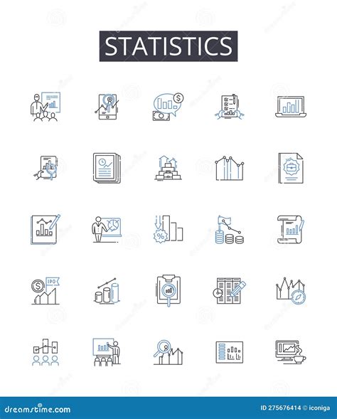 Statistics Line Icons Collection Probability Theory Numerical Data