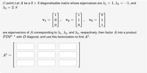 solved point let a be a 3 x 3 diagonalizable matrix whose eigenvalues are al a3 2 if 1 a2