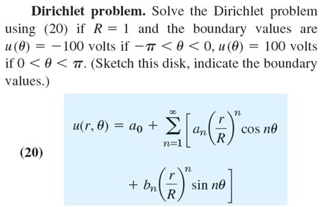 dirichlet problem solve the dirichlet problem using