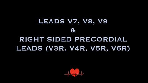 Ecg Special Electrodes V V V And Right Sided Precordial Leads