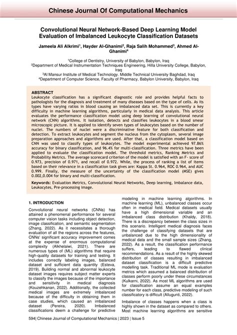 pdf convolutional neural network based deep learning model evaluation of imbalanced leukocyte