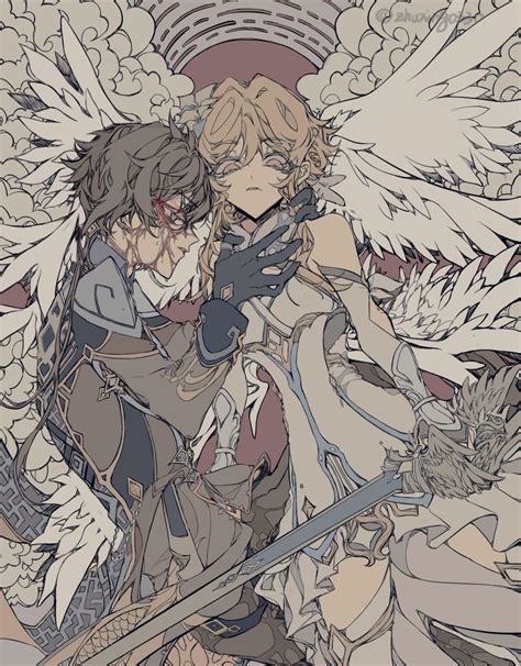 Lumine And Zhongli Genshin Impact Drawn By Zhuxing Danbooru