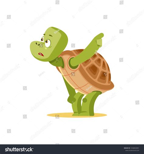 Cartoon Turtle Afraid Scared Tortoise Talks Stock Vector Royalty Free