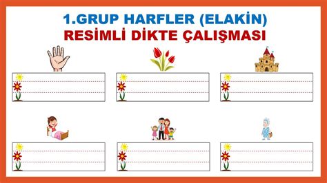 1 Sınıf Resimli Dikte Çalışması 1 Grup Sesler ELAKİN YouTube