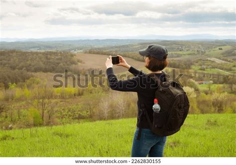 Middle Aged Female Model Makes Photo Stock Photo Shutterstock