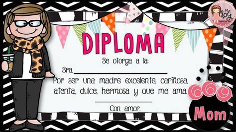 Pin de en Mayo Diplomas para mamá Dia de las madres