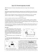 12 Linear Thermal Expansion Of Solids Expt 12 Thermal Expansion