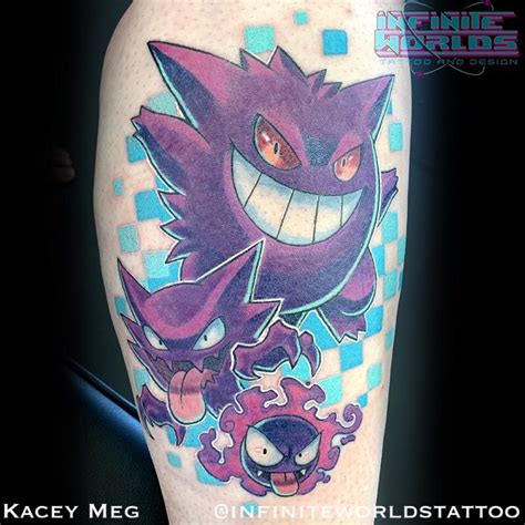 Ghastly Haunter And Gengar Pokemon Tattoo Tattoo By Kacey Meg From