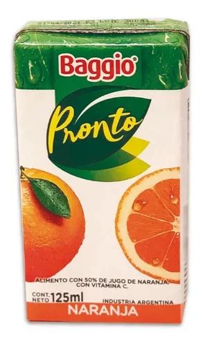 Jugos Baggio Sabor Naranja Pack Con 18 Unidades De 125mL