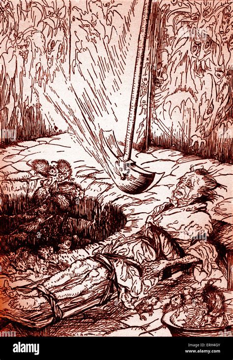 El pozo y el péndulo de Edgar Allan Poe Ilustración de Arthur Rackham