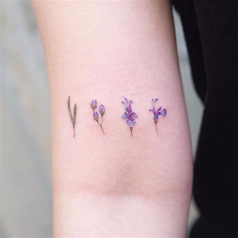 Violet Watercolor Tattoo