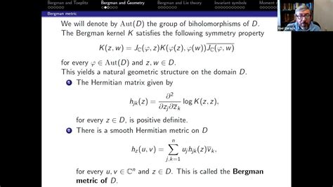 bergman spaces toeplitz operators and differential geometry youtube