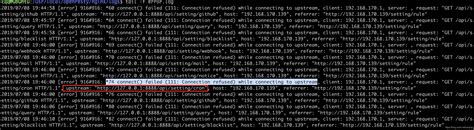 nginx日志文件报错： connect failed 111 connection refused while connecting to upstream nginx日志
