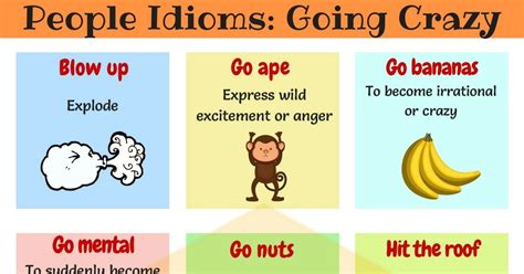 Useful Phrases Idioms For Going Crazy Esl Idioms Idioms And
