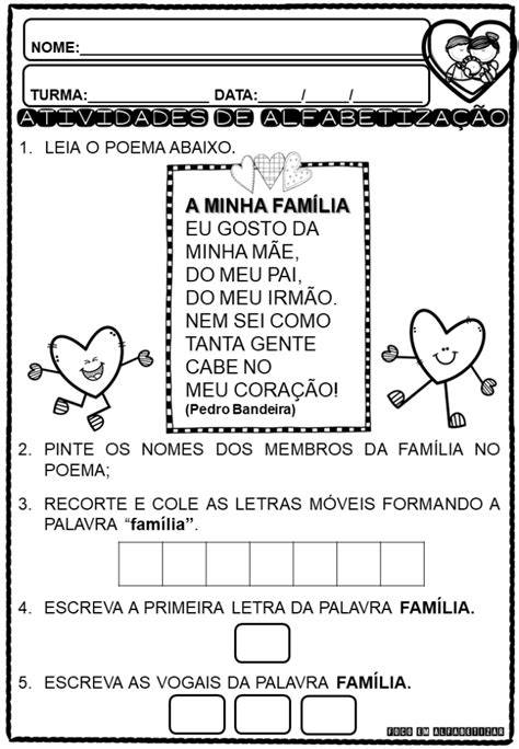 A Arte de Educar ATIVIDADES FAMÍLIA