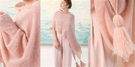 Пончо из альпака спицами из пряжи Lang Yarns Alpaca Superlight с