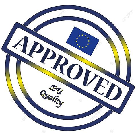 Selo De Selo De Qualidade Aprovado Pela Ue Símbolo Isolado Vetor PNG