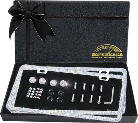 Amazon 2PCS Bling License Plate Frame With Premium Gift Box