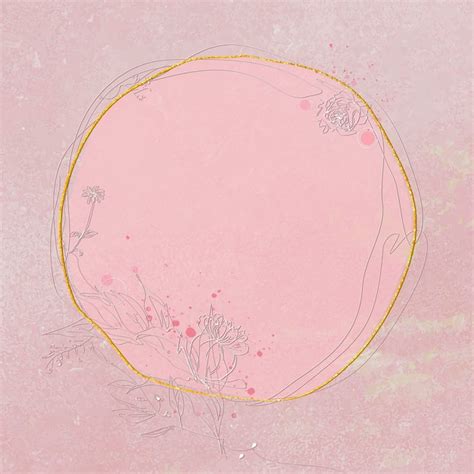Vetor De Moldura Floral Redonda Rosa Vetor Premium