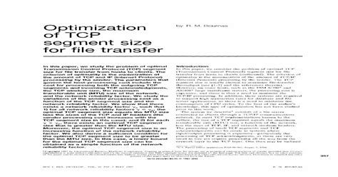 download pdf optimization of tcp segment size for file transfer