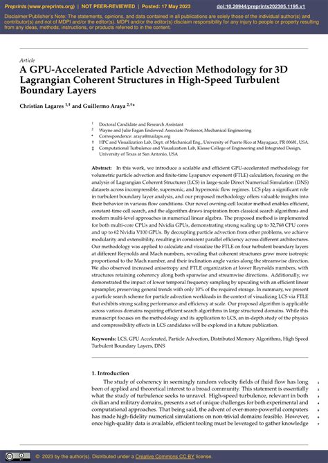 pdf a gpu accelerated particle advection methodology for 3d lagrangian coherent structures in