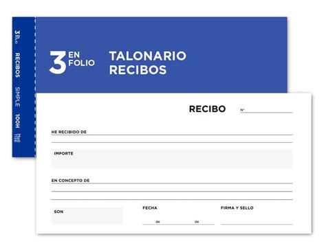 Talonario liderpapel recibos 3 fº original t136 sin matriz Desordena