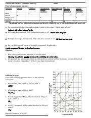 Solubility Solutions Worksheet Key Doc Unit 11 Worksheets Solution
