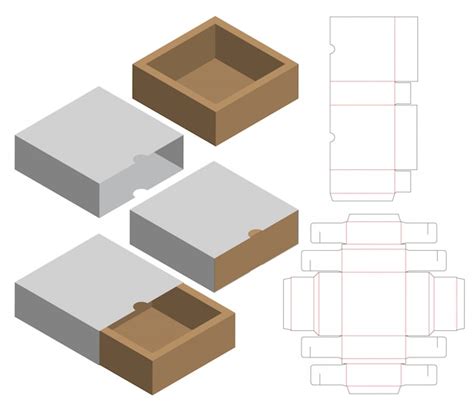 Diseño de plantilla troquelada caja de embalaje Vector Premium