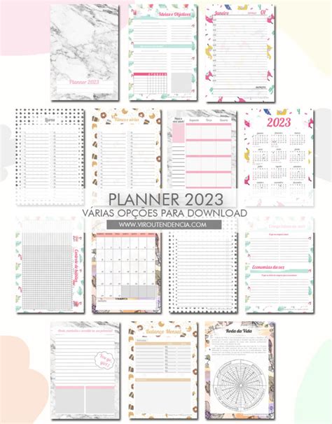 Planner 2023 COMPLETO agenda 7 versões prontas para impressão