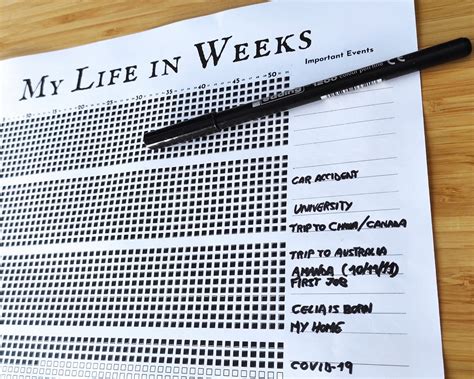 My Life In Weeks Printable Printable Word Searches