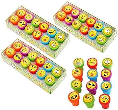 JZK 36 X Emoticon Emoji Tampons Encreurs Pour Enfants Timbres Tampon