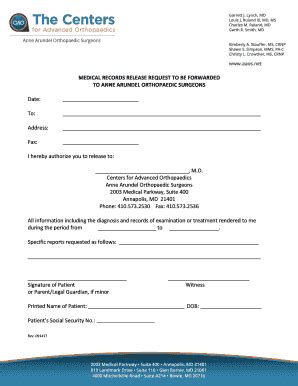 Fillable Online Medical Records Release Request To Be Forwarded Fax