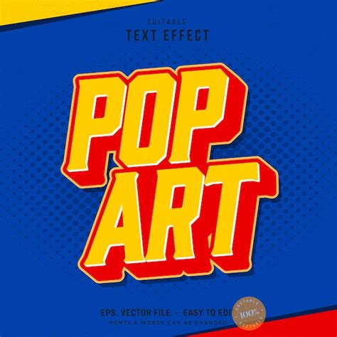Efecto De Texto Editable Retro Pop Art Vector Premium