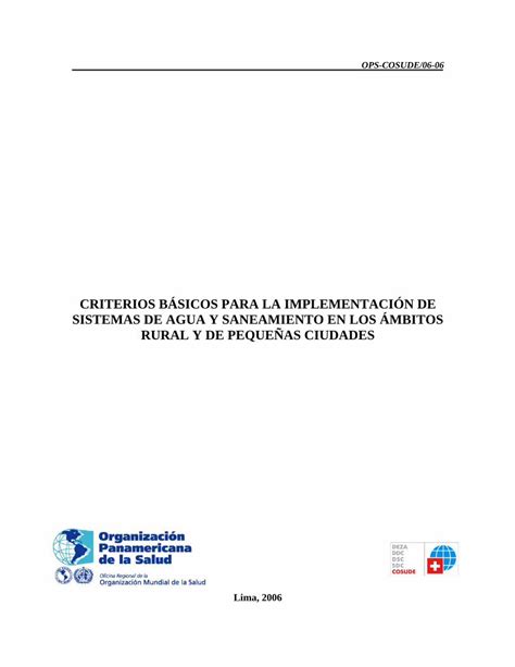 PDF CRITERIOS BÁSICOS PARA LA IMPLEMENTACIÓN Se deben tener en
