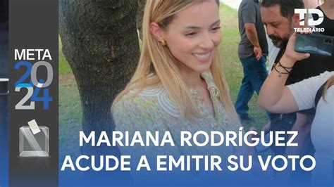 Mariana Rodríguez candidata a la alcaldía de Monterrey acude a emitir