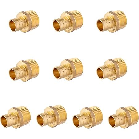 Pack Efield Barb Crimp Pex Brass Fittings Inch X Inch Npt Male